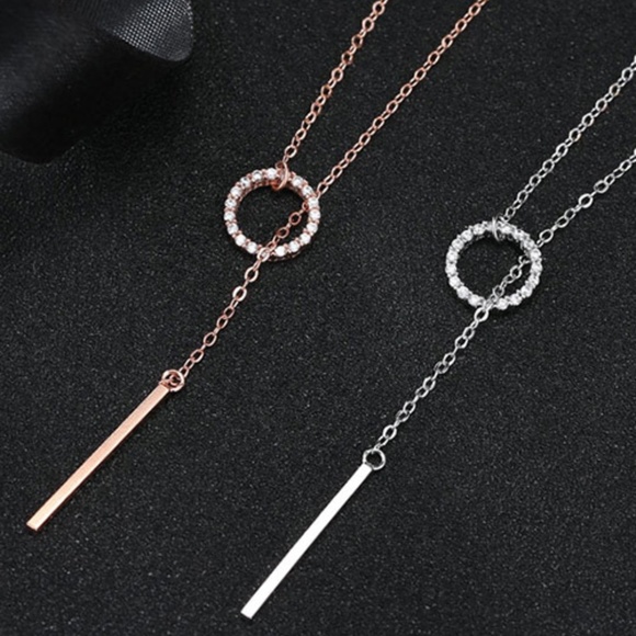 Jewelry | Chic Bar Through Circle Lariat Necklace | Poshmark